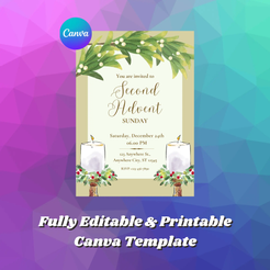 Advent Invitation Template | Advent Celebration Party Invite – CreativeRino