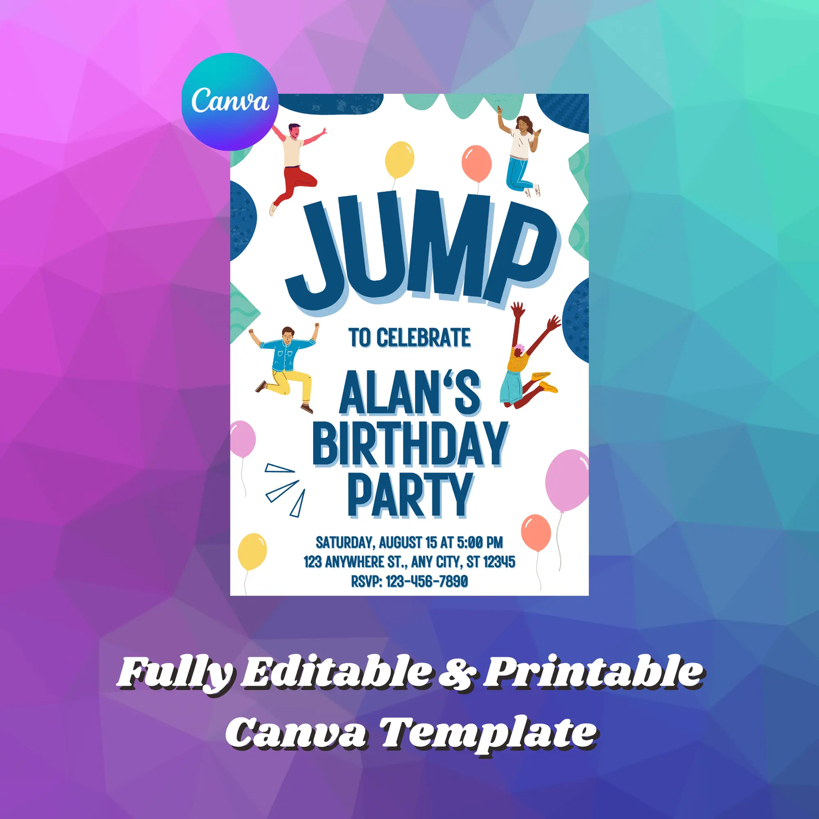Jump Birthday Invitation Template – CreativeRino