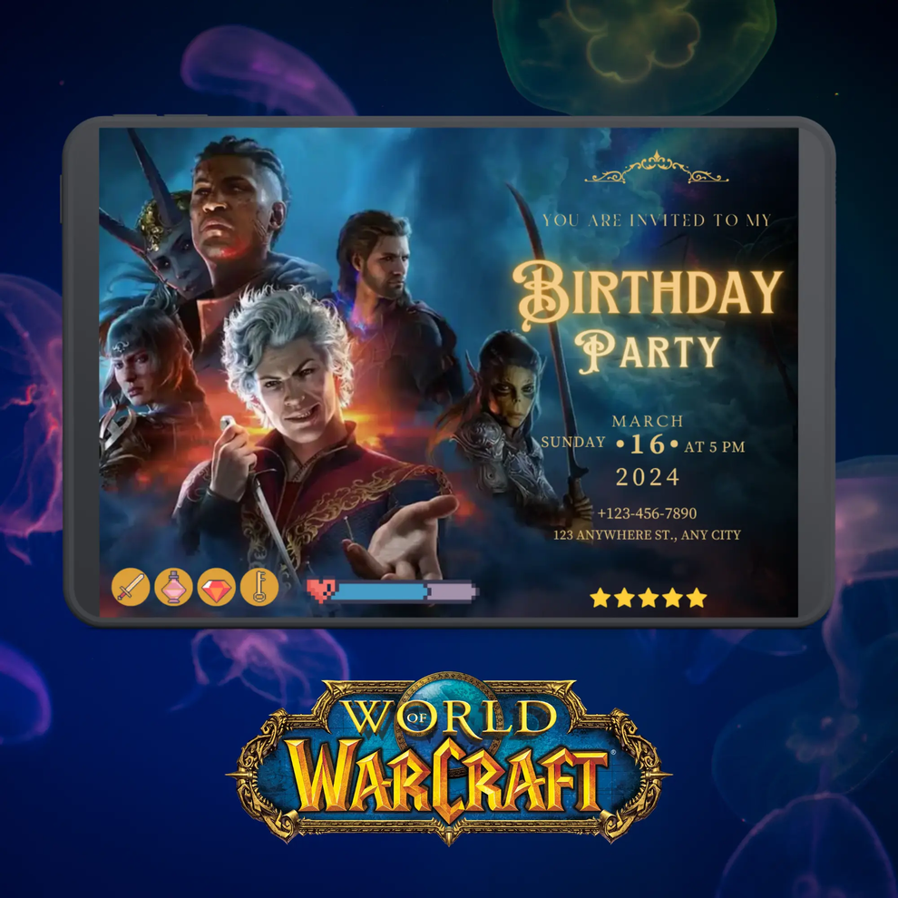 World of Warcraft Birthday Invitation Template – CreativeRino