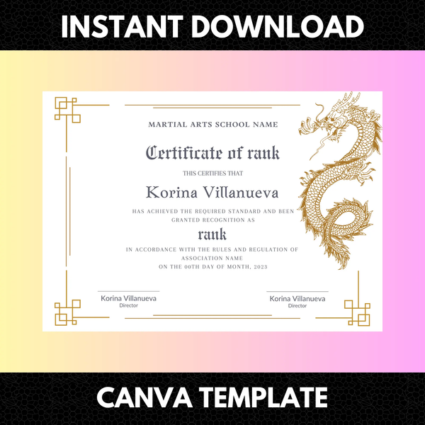Certificate of Rank Template | Rank Certificate – CreativeRino