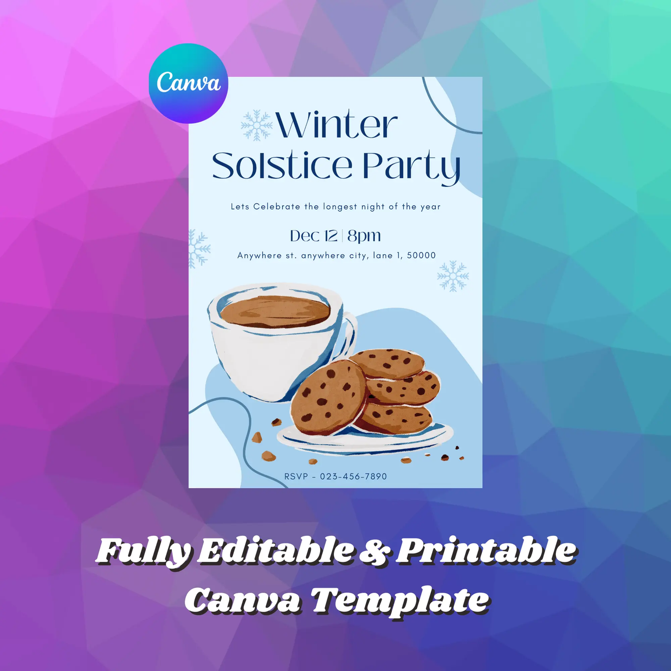 Winter Solstice Party Invitation Template – CreativeRino