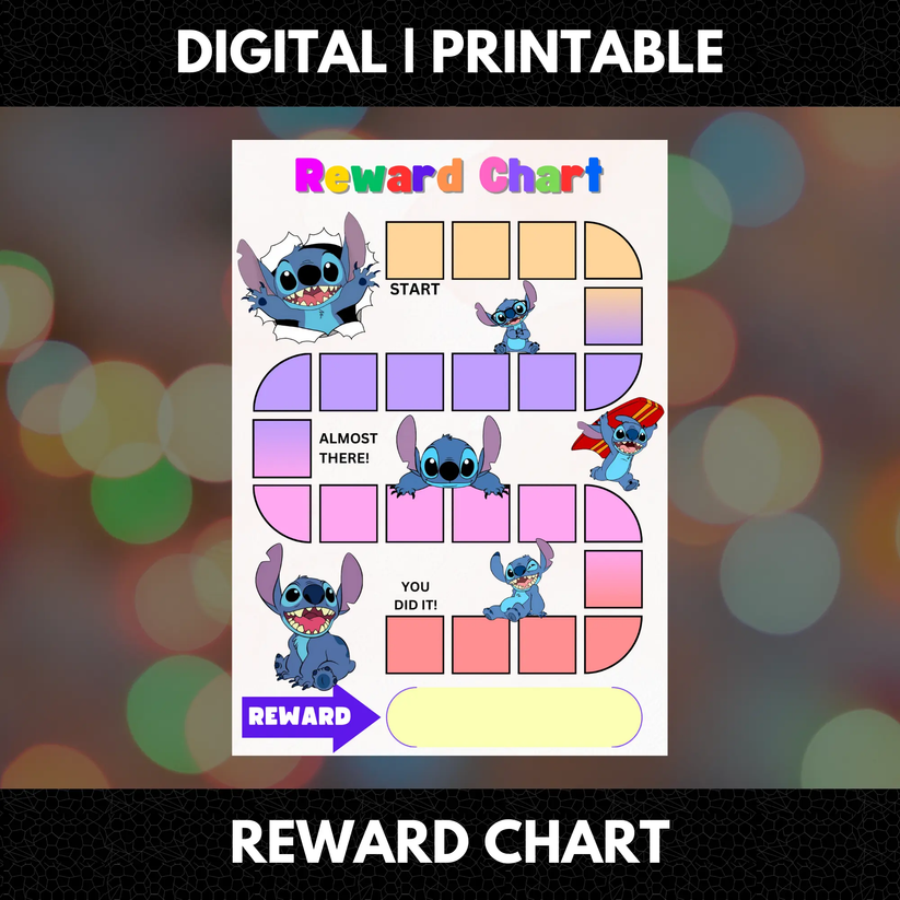 Stitch Reward Chart Template | Stitch Behavior Chart – CreativeRino