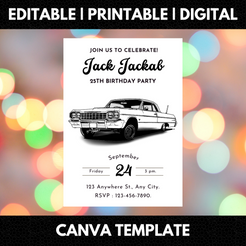 Lowrider Cholo Birthday Invitation Template – CreativeRino