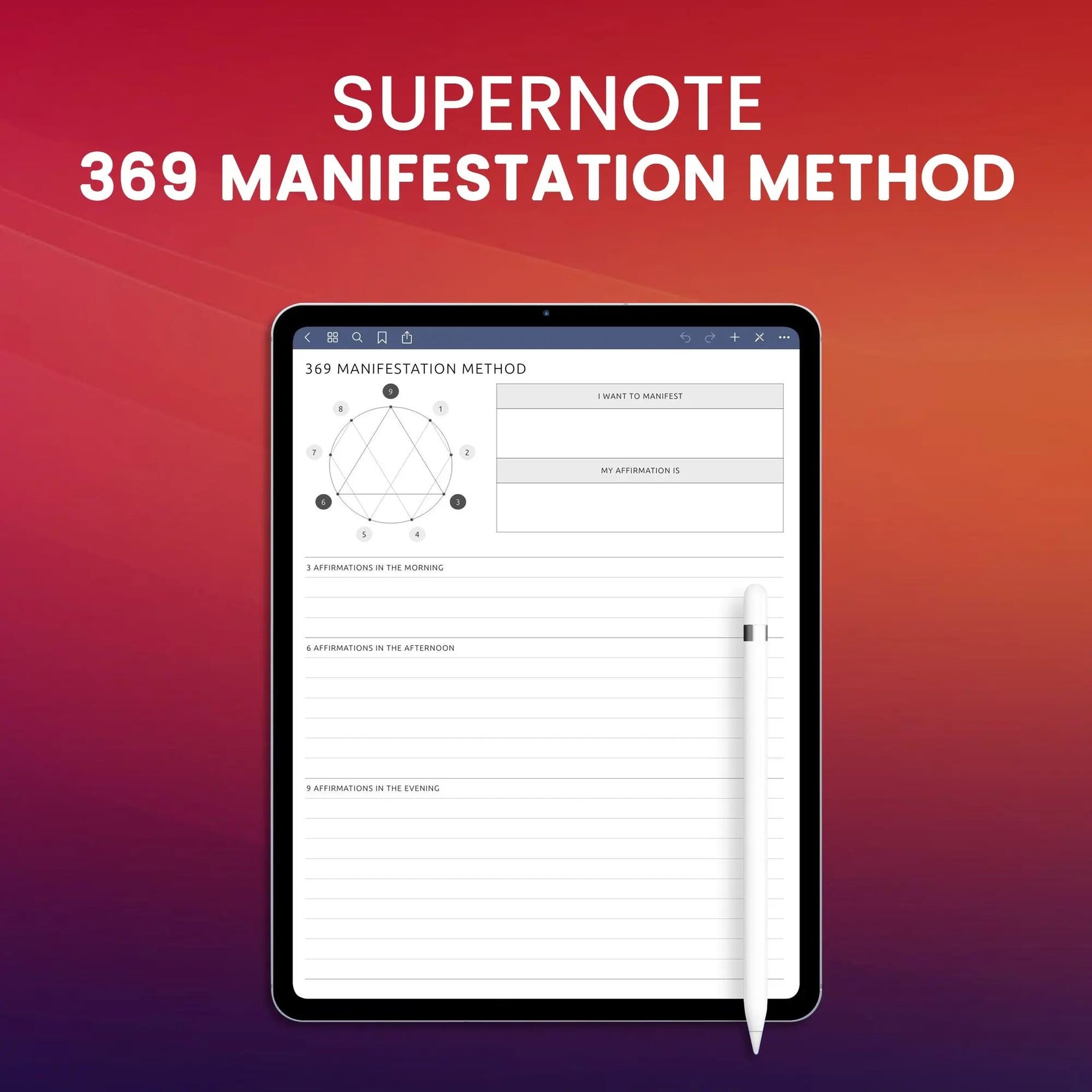 Supernote 369 Manifestation Method Planner Template – CreativeRino