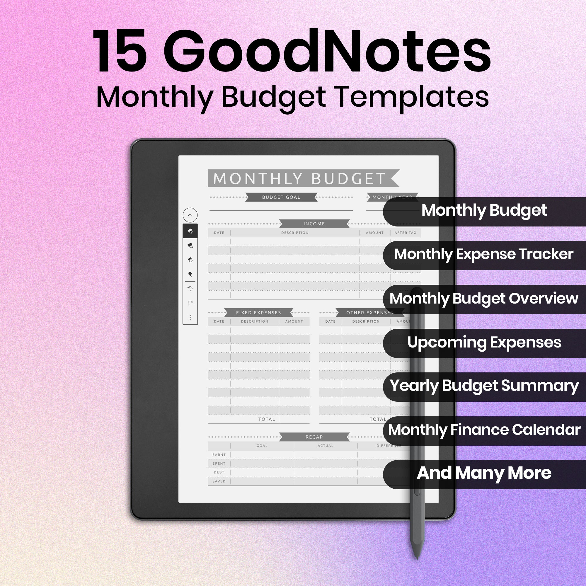 15 GoodNotes Monthly Budget Templates – CreativeRino