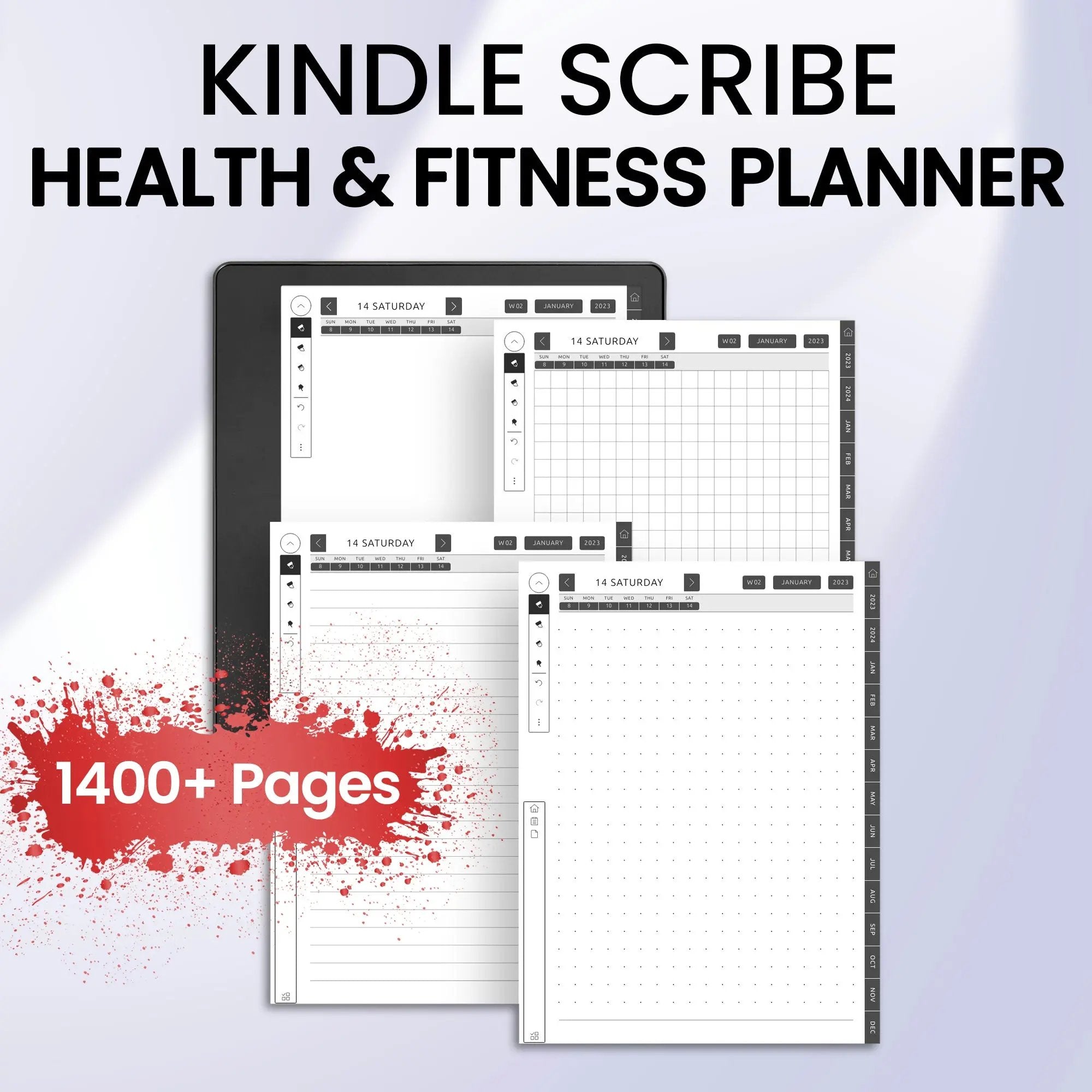 Kindle Scribe Health & Fitness Planner Template – CreativeRino