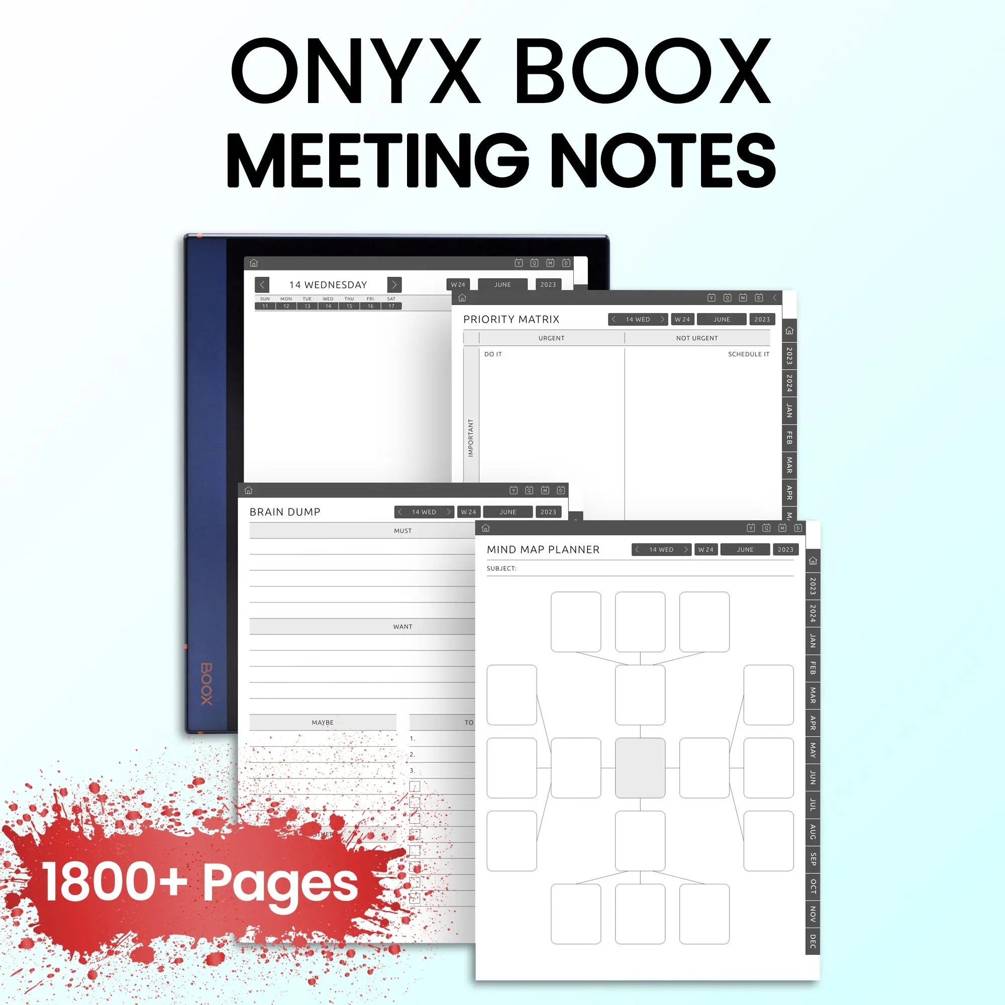 Onyx Boox Meeting Notes Planners Template – CreativeRino