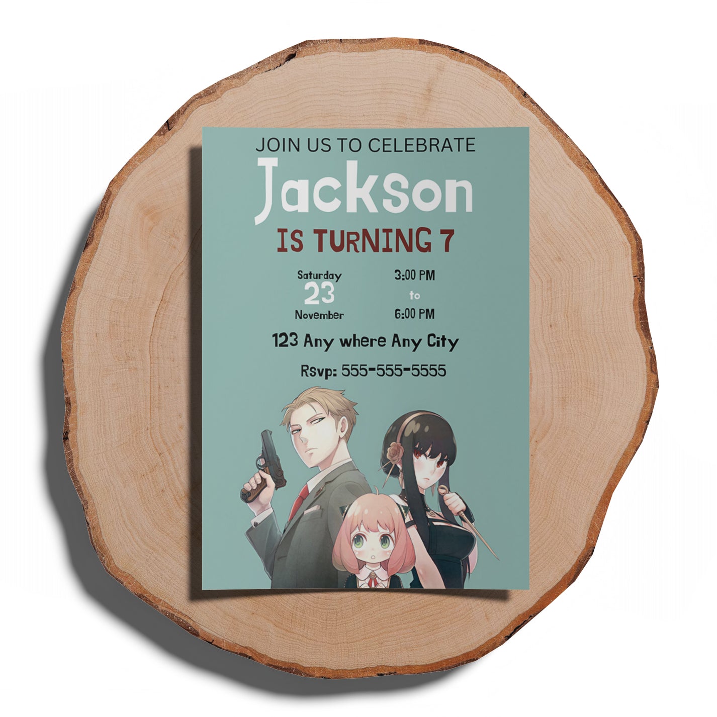 Spy × Family Birthday Invitation Template – CreativeRino