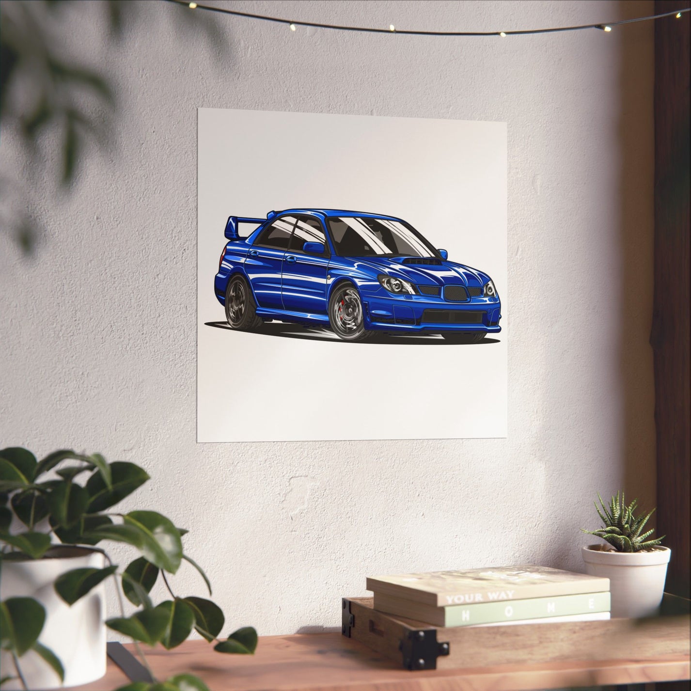 Blue Sports Car Matte Square Poster - Perfect Poster for Car Enthusias ...