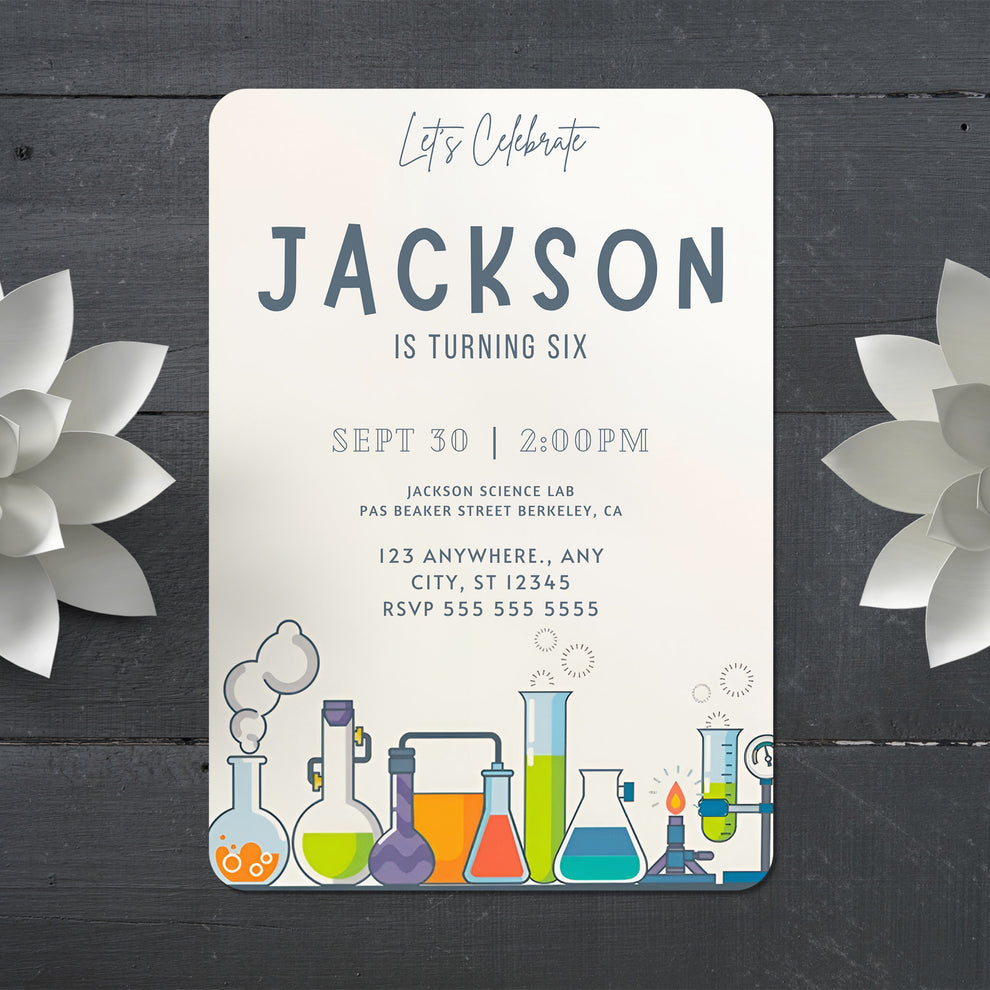 Science Birthday Invitation Template – CreativeRino