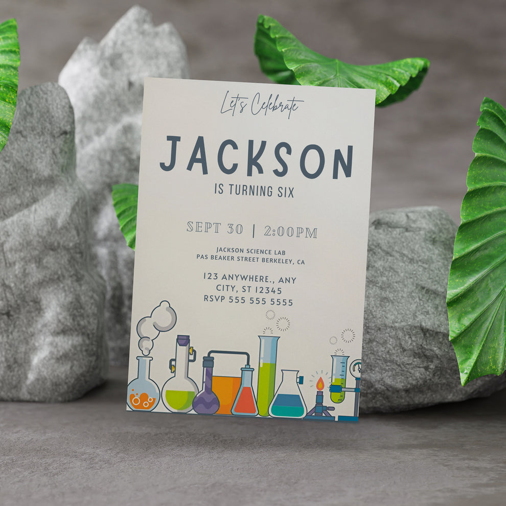 Science Birthday Invitation Template – CreativeRino