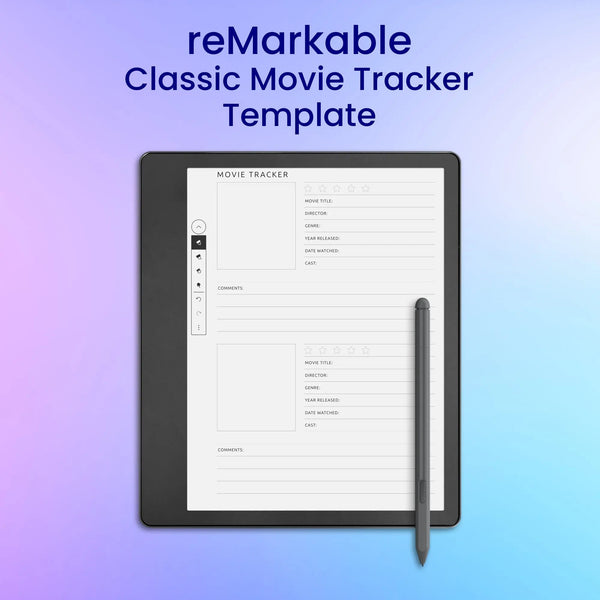 reMarkable 2 Classic Movie Tracker Template Planner Template – CreativeRino