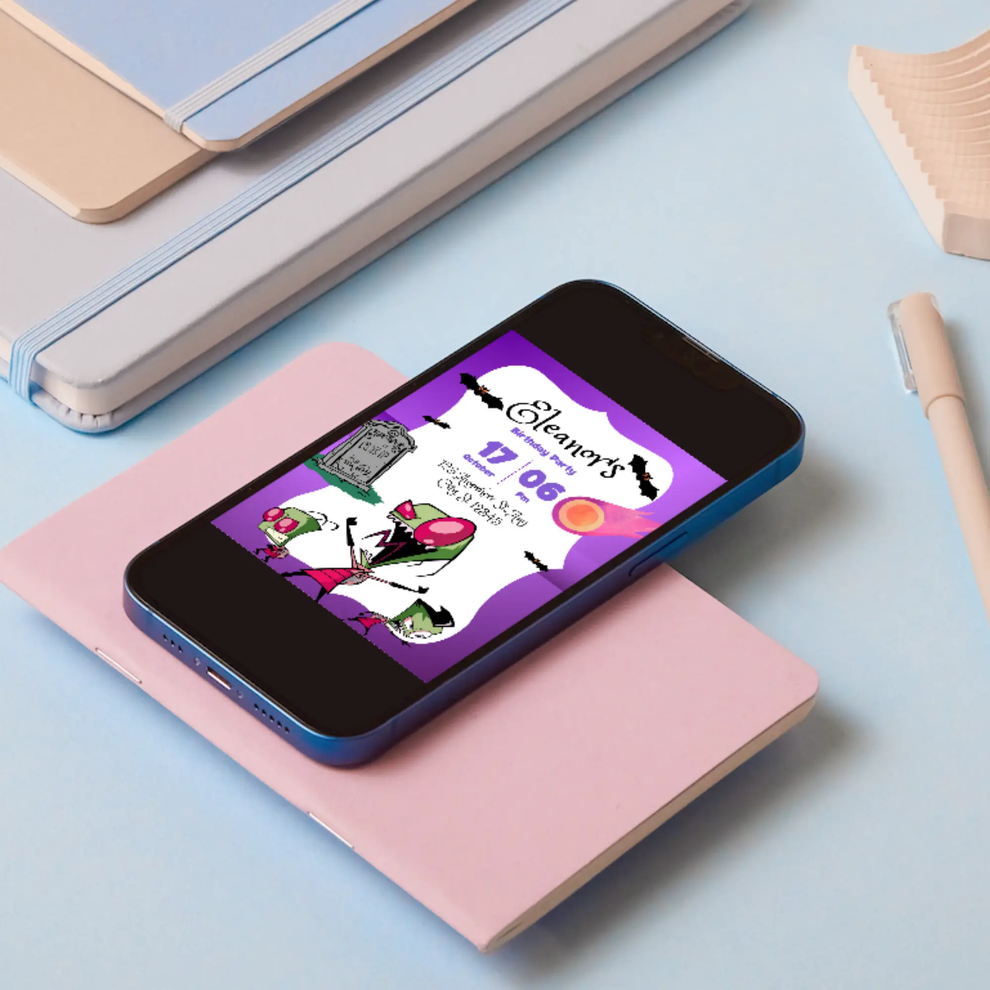 Invader Zim Birthday Invitation Template – CreativeRino