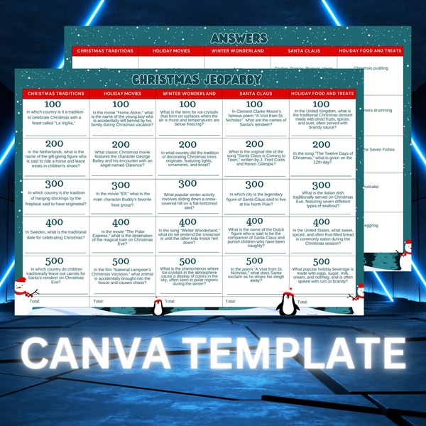 Christmas Jeopardy Game Template – CreativeRino