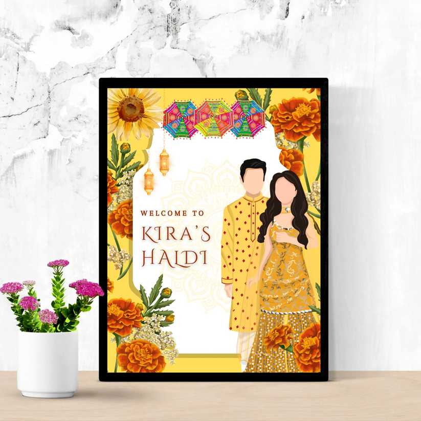 Maiyan Pithi Haldi Sign Template | Indian Wedding Welcome Sign ...