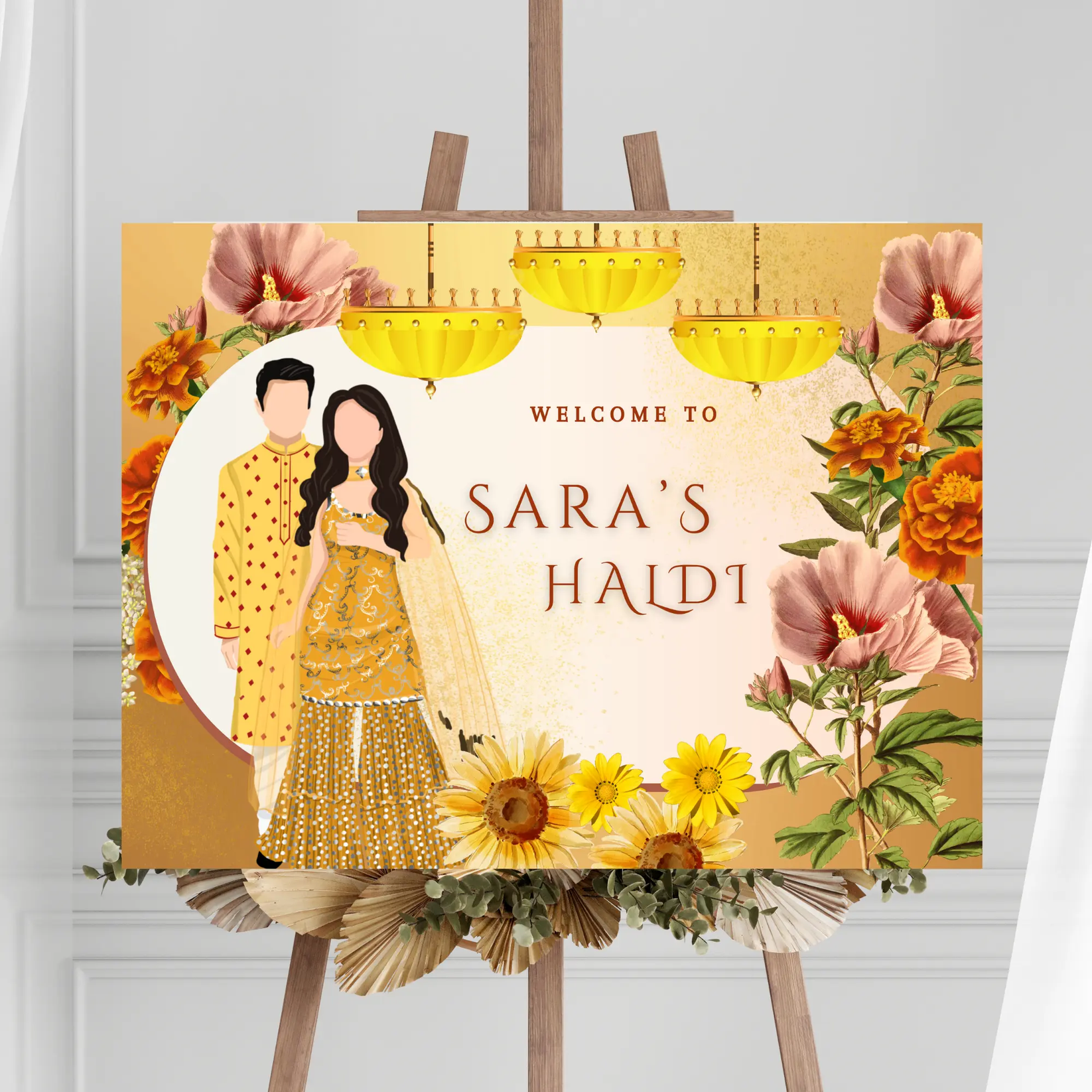 Maiyan Pithi Haldi Sign Template | Indian Wedding Welcome Sign ...