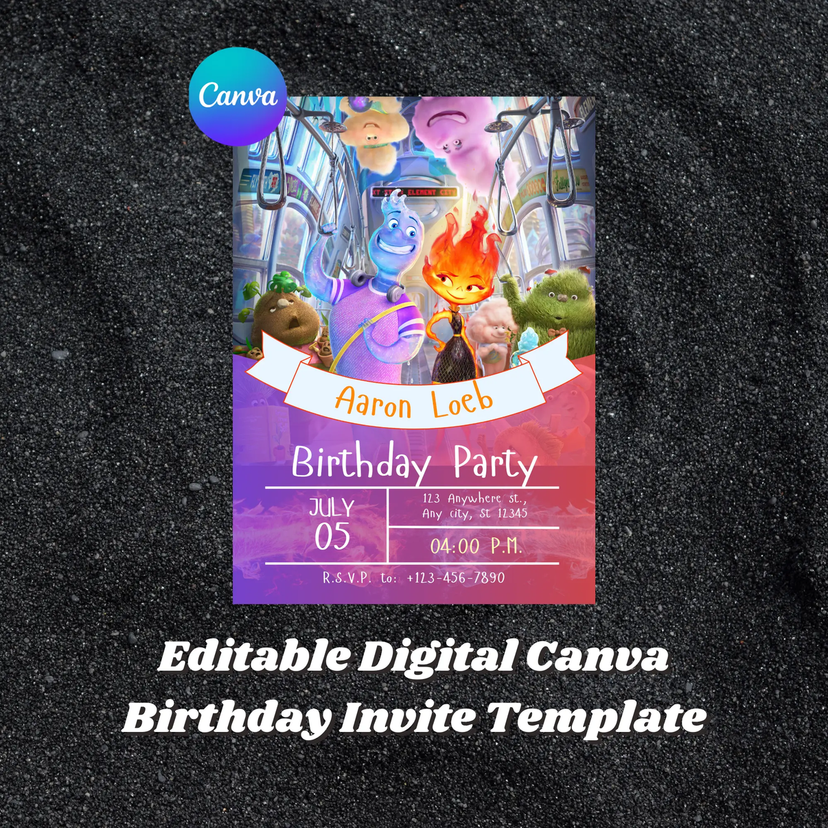 Elemental Birthday Party Invitation Template – CreativeRino