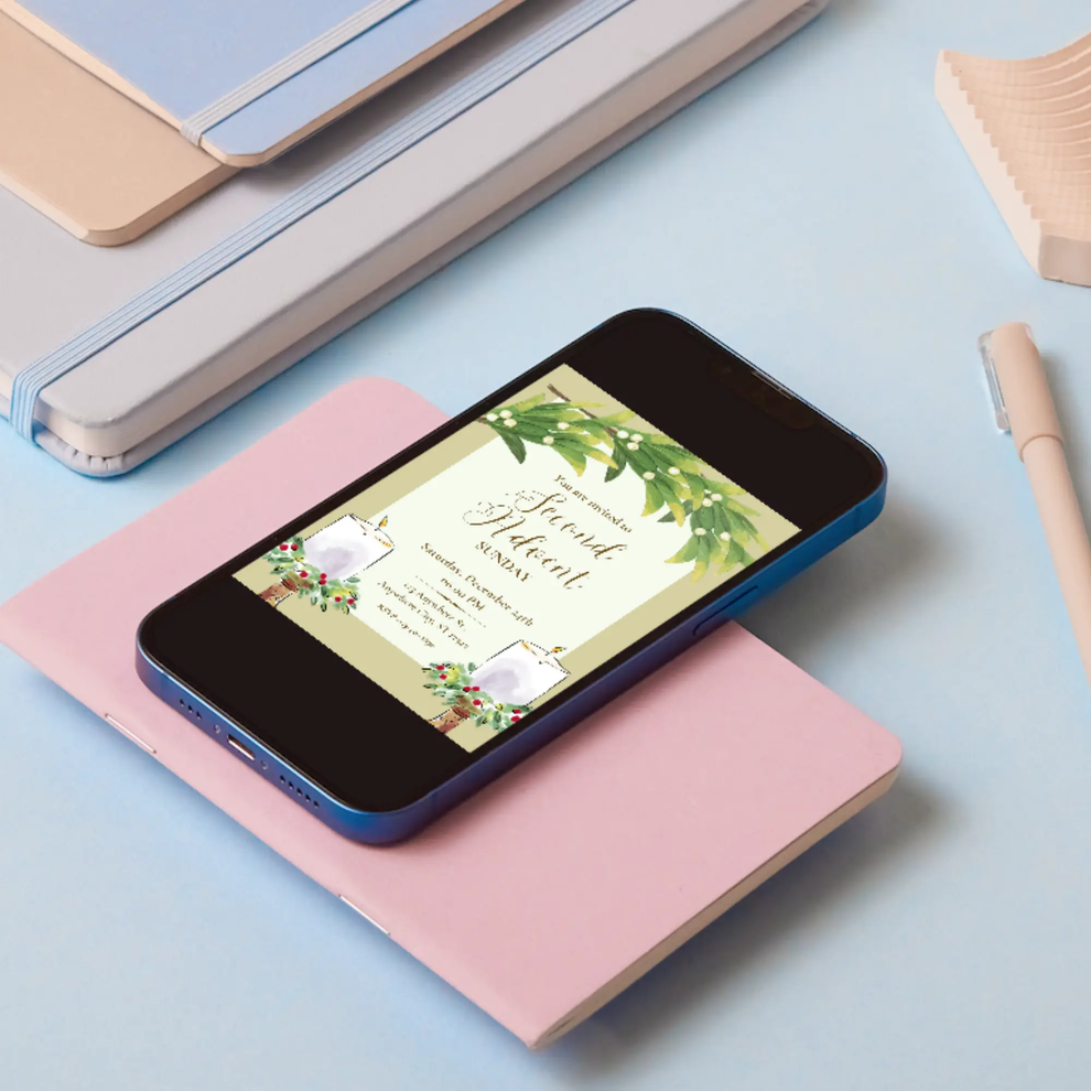 Advent Invitation Template | Advent Celebration Party Invite – CreativeRino