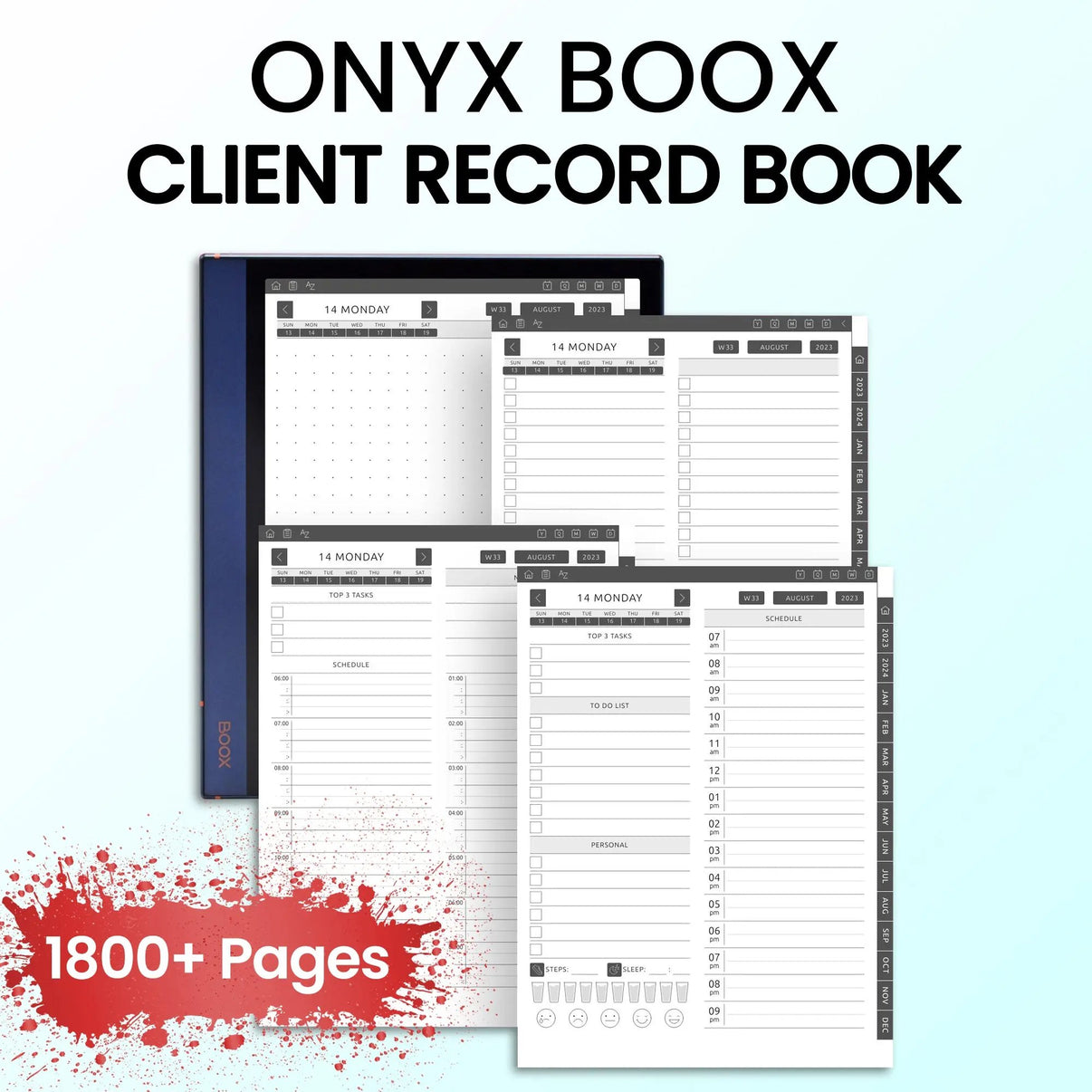 Onyx Boox Client Record Book Planners Template – CreativeRino