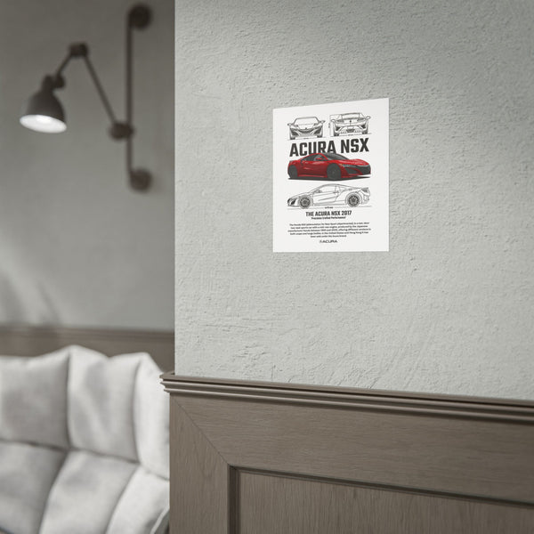 Acura NSX 2017 Rolled Poster – Automotive Art for Car Enthusiasts ...