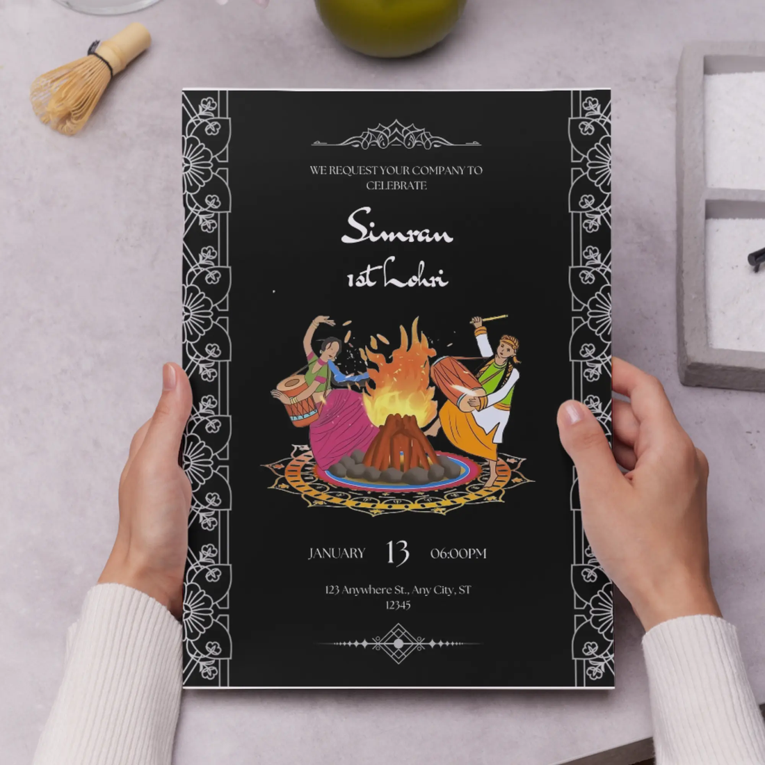 Lohri Invitation Template | Lohri Party Invite – CreativeRino
