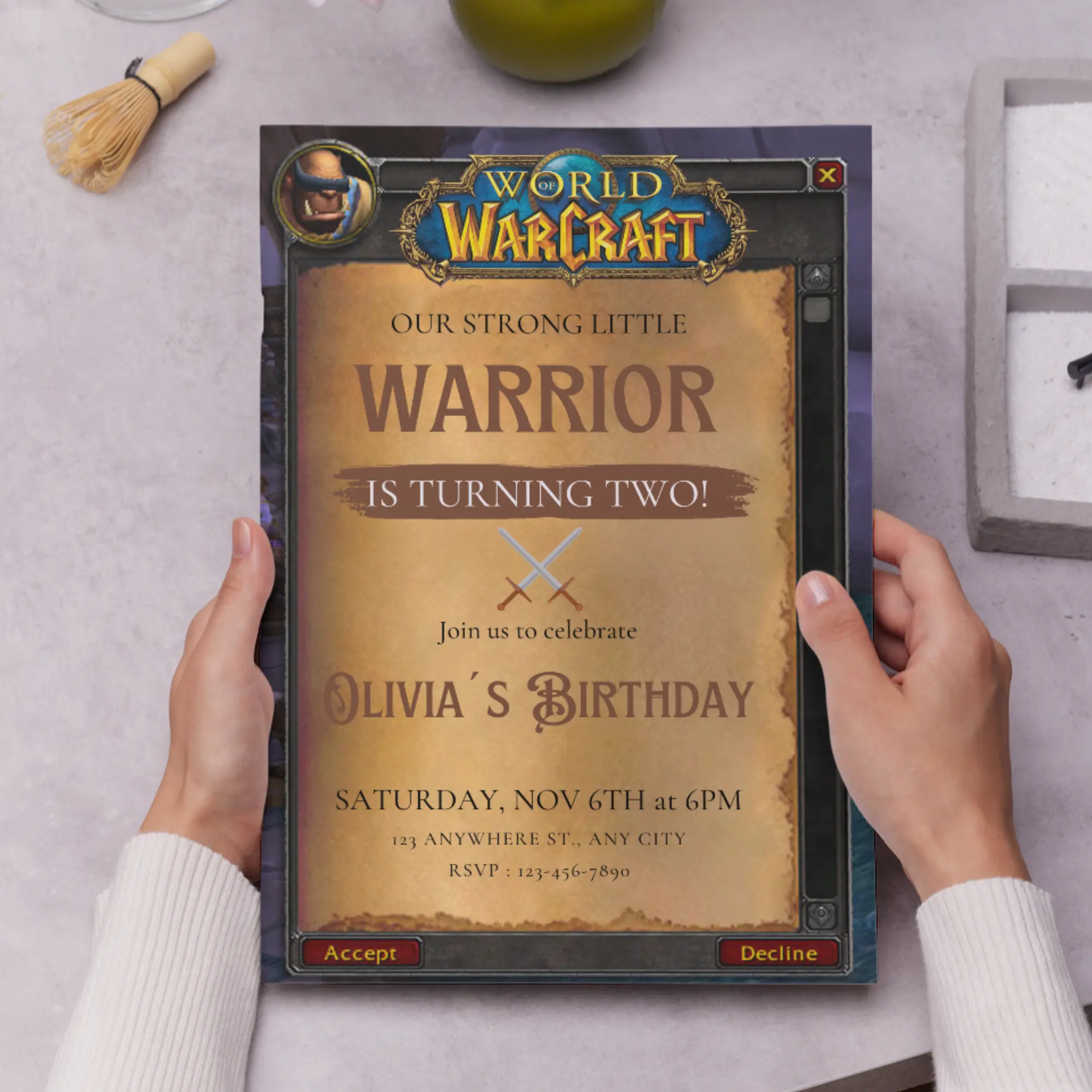 World of Warcraft Birthday Invitation Template – CreativeRino