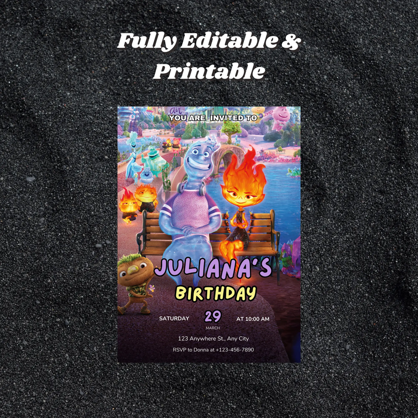 Elemental Birthday Party Invitation Template – CreativeRino