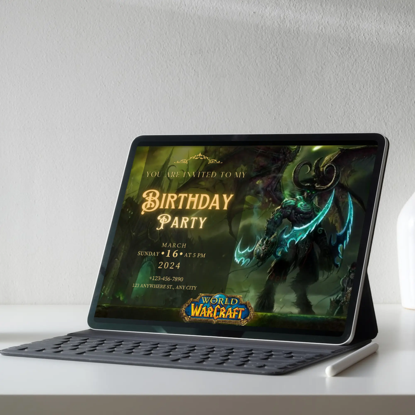 World of Warcraft Birthday Invitation Template – CreativeRino