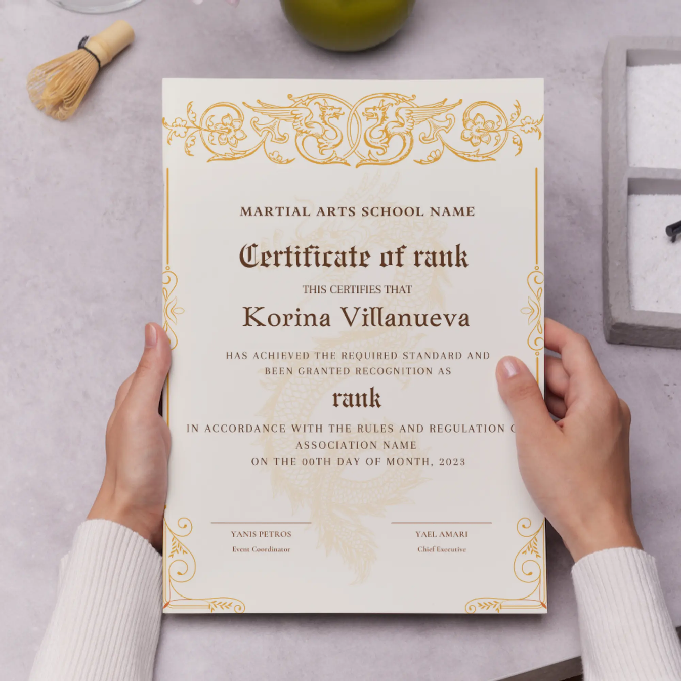 Certificate of Rank Template | Rank Certificate – CreativeRino