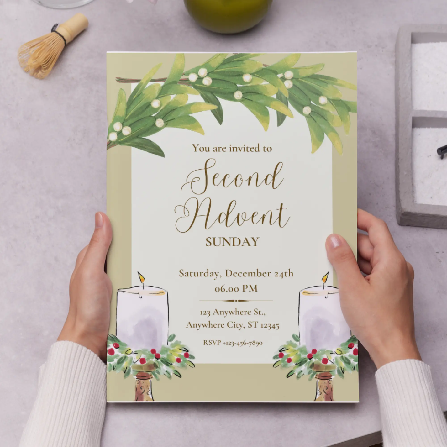 Advent Invitation Template | Advent Celebration Party Invite – CreativeRino