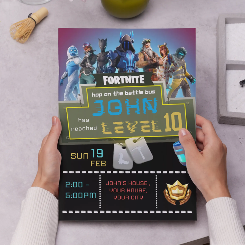 Fortnite Birthday Invitation Template – CreativeRino