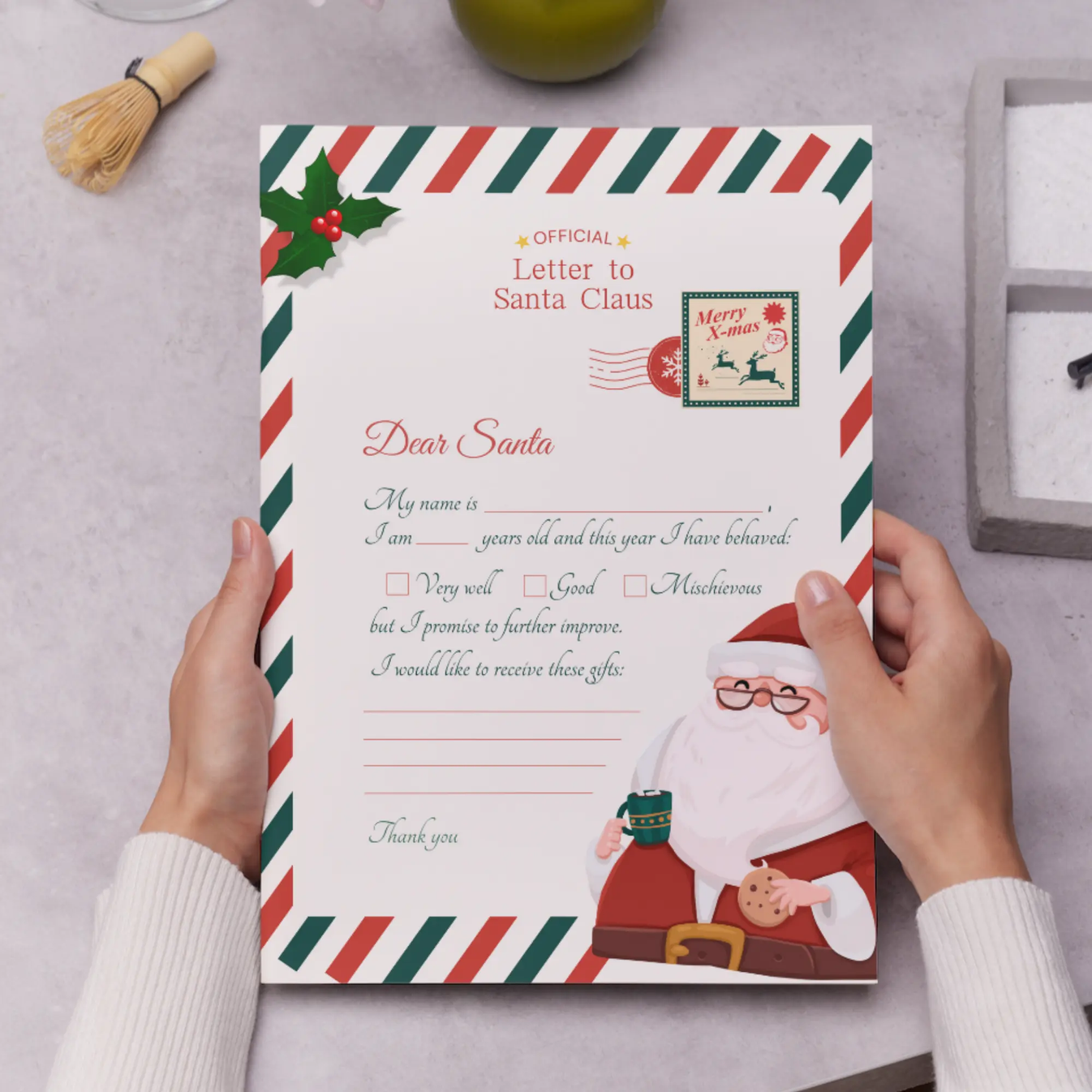Letter to Santa Claus Christmas Template – CreativeRino
