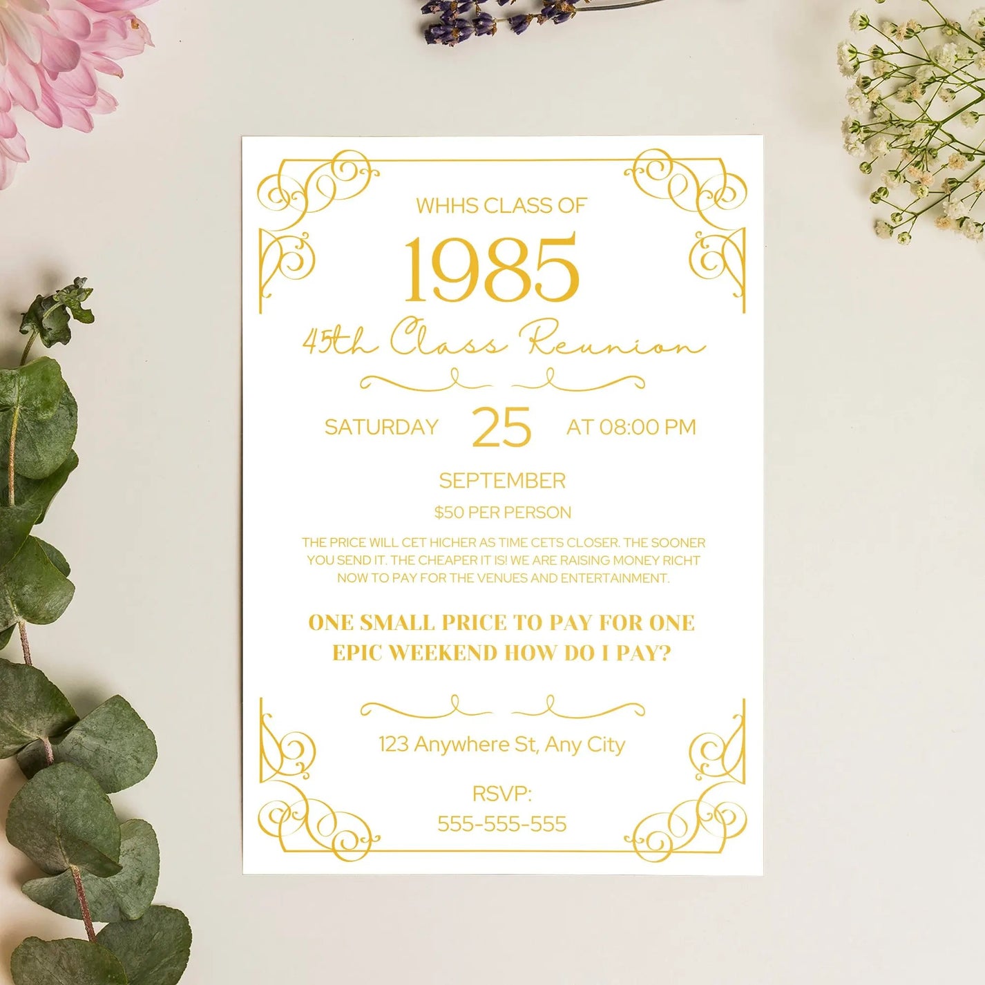 Class Reunion Flyer Template | High School Reunion Invitation ...