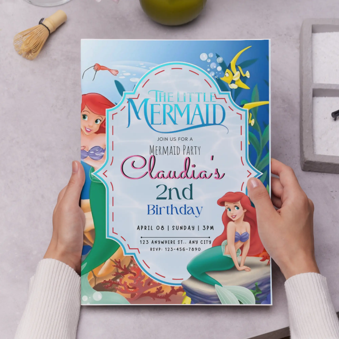 The Little Mermaid Birthday Invitation Template – CreativeRino