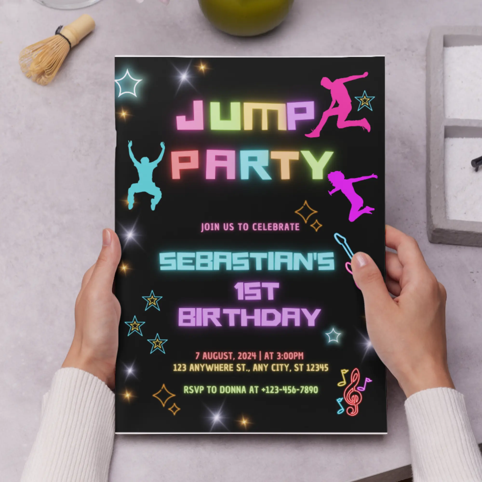 Jump Birthday Party Invitation Template – CreativeRino