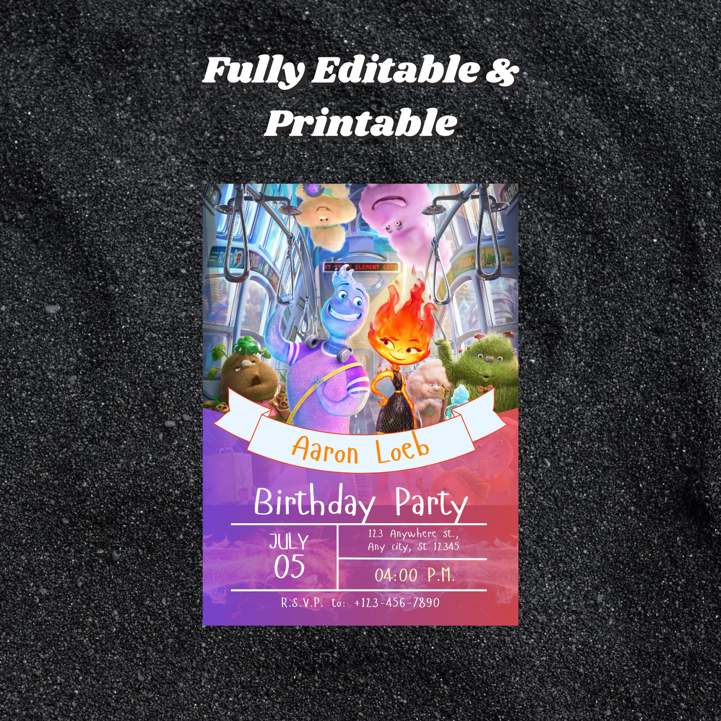 Elemental Birthday Party Invitation Template – CreativeRino