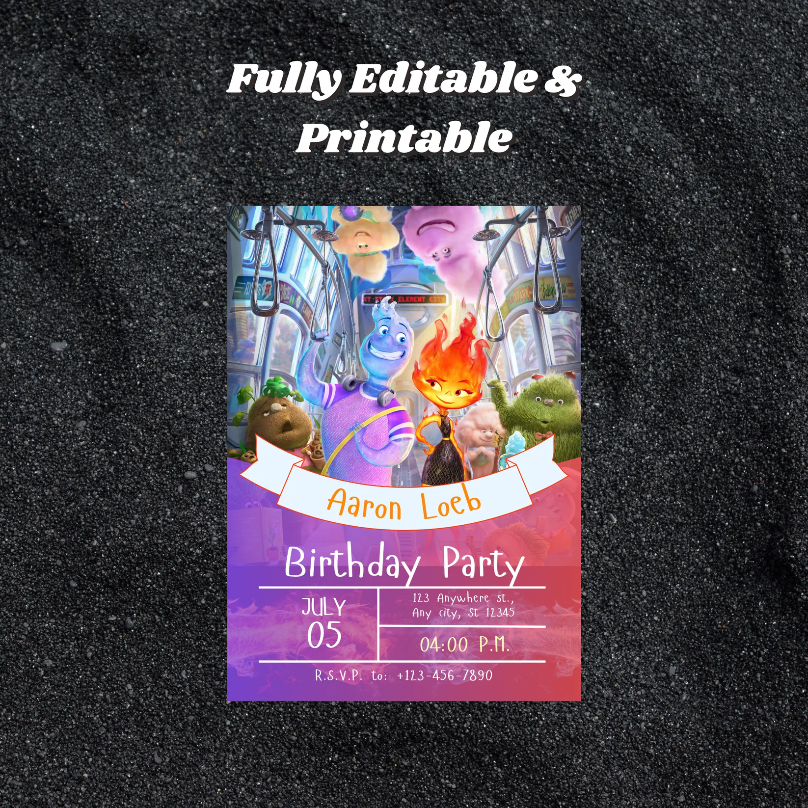 Elemental Birthday Party Invitation Template – CreativeRino
