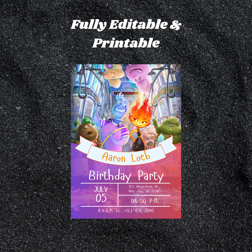 Elemental Birthday Party Invitation Template – CreativeRino