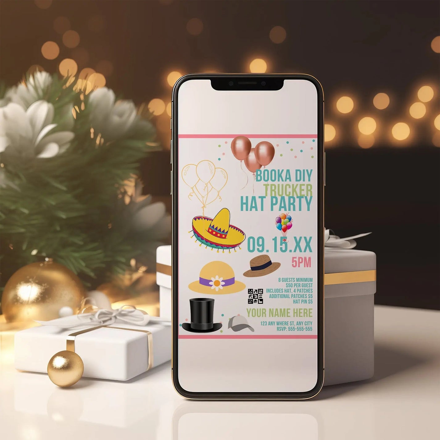 Trucker Hat Bar Flyer Template | Trucker Hat Bar Party Booking Flyer ...