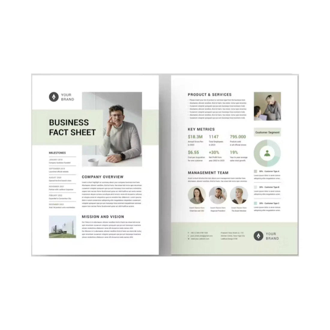 3 Fact Sheet Template Bundle | MS Word & Indesign | Business Fact Shee ...