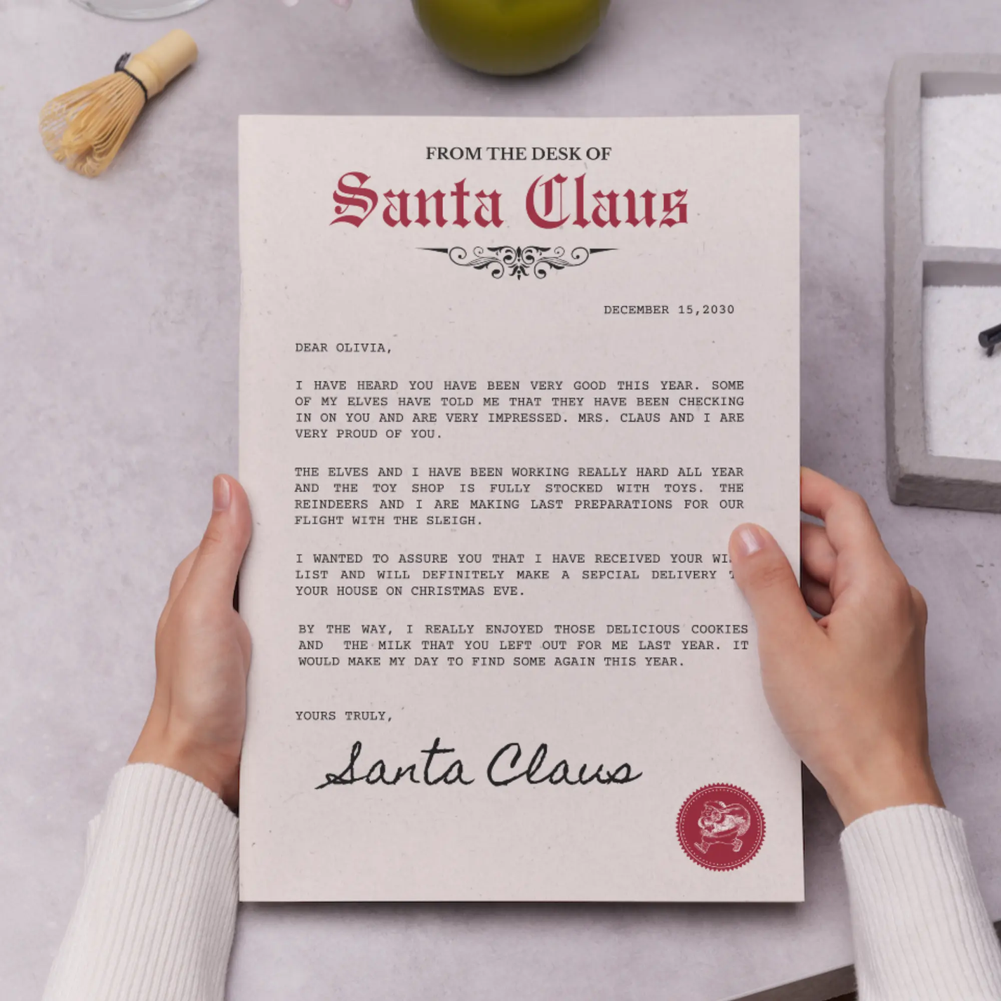 Letter from Santa Claus Christmas Template – CreativeRino