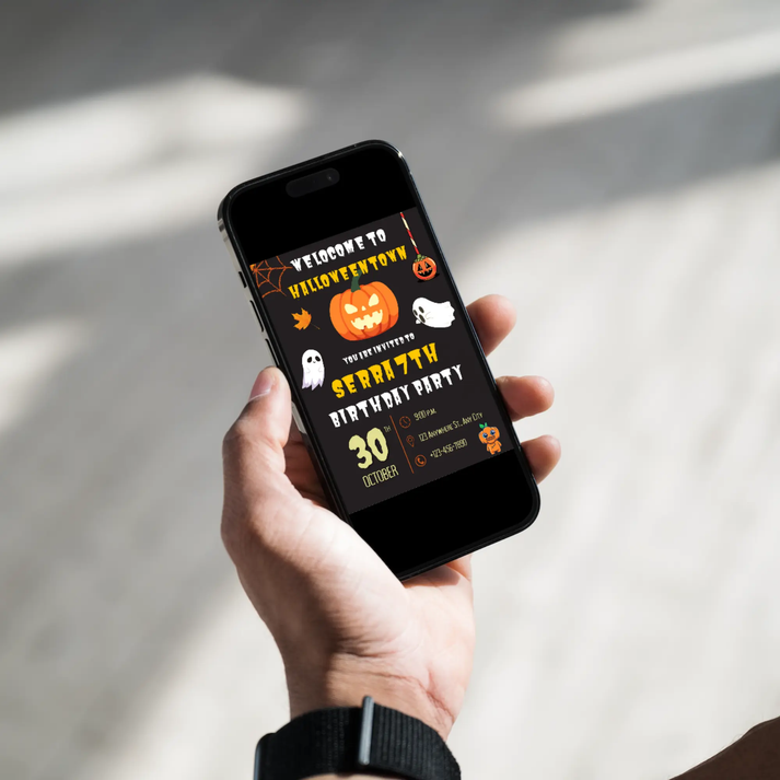 Halloweentown Birthday Party Invitation Template – CreativeRino
