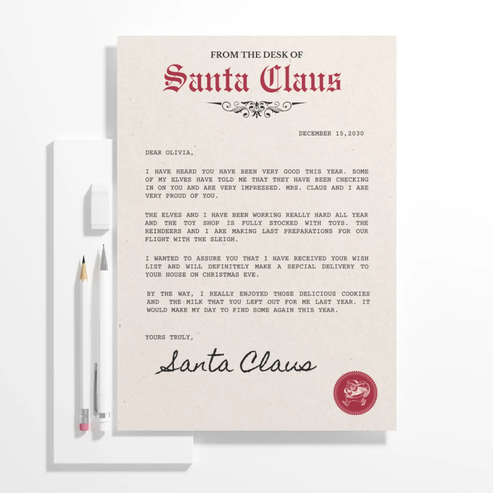 Letter from Santa Claus Christmas Template – CreativeRino