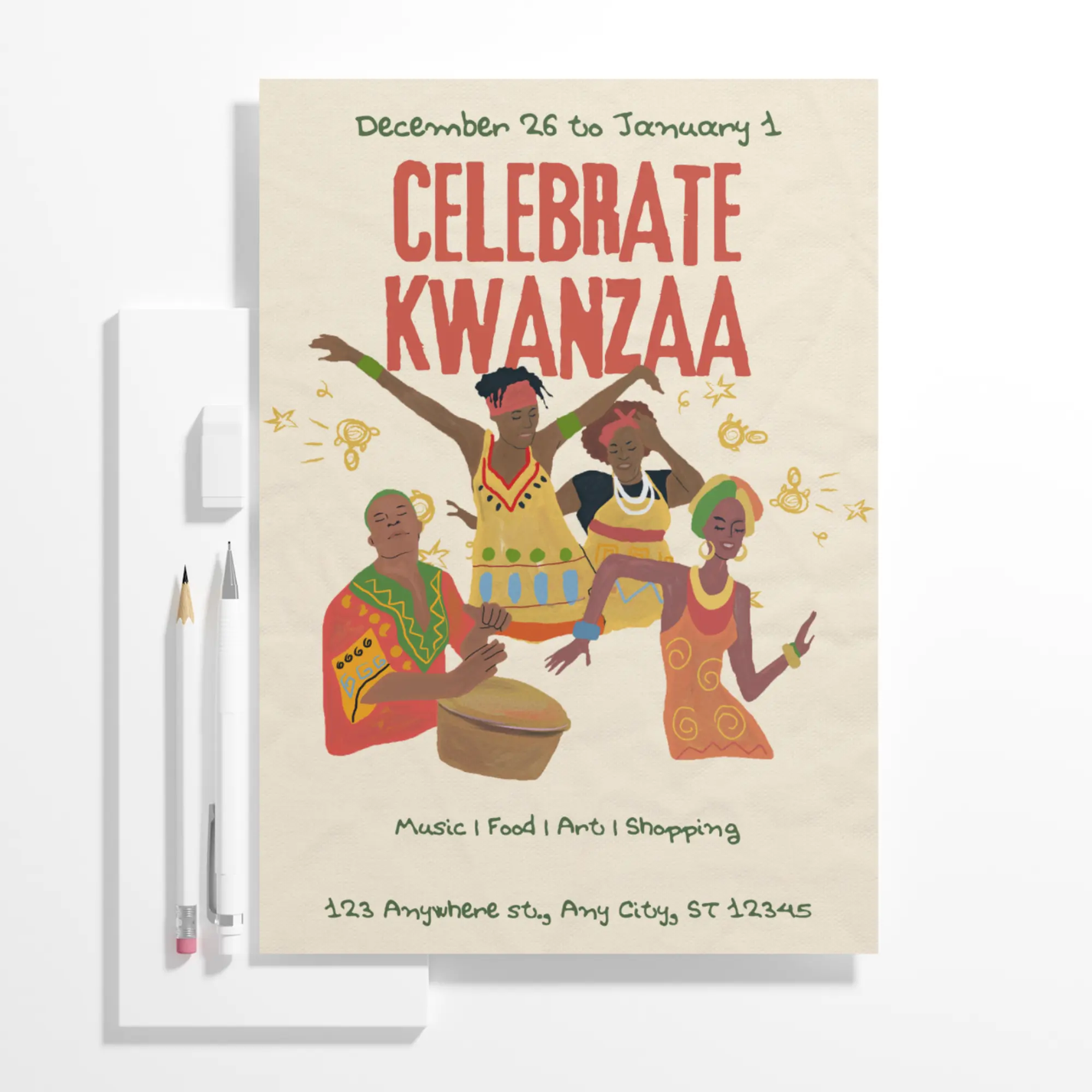 Celebrate Kwanzaa Invitation Template – CreativeRino