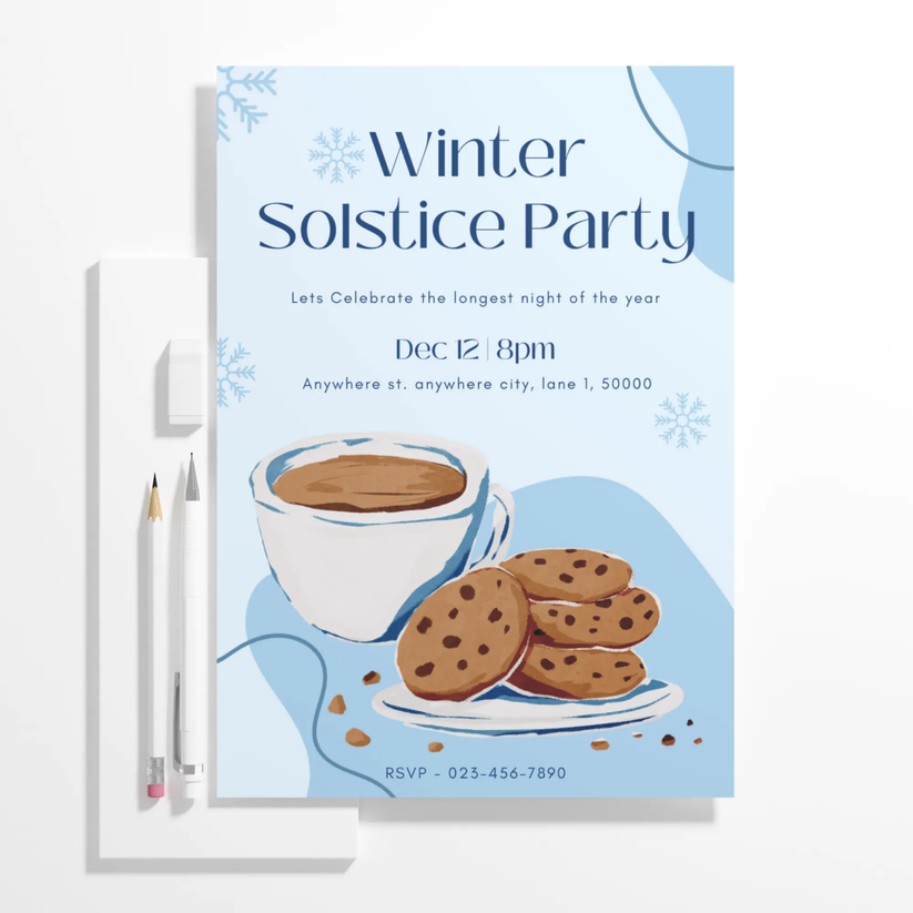 Winter Solstice Party Invitation Template – CreativeRino