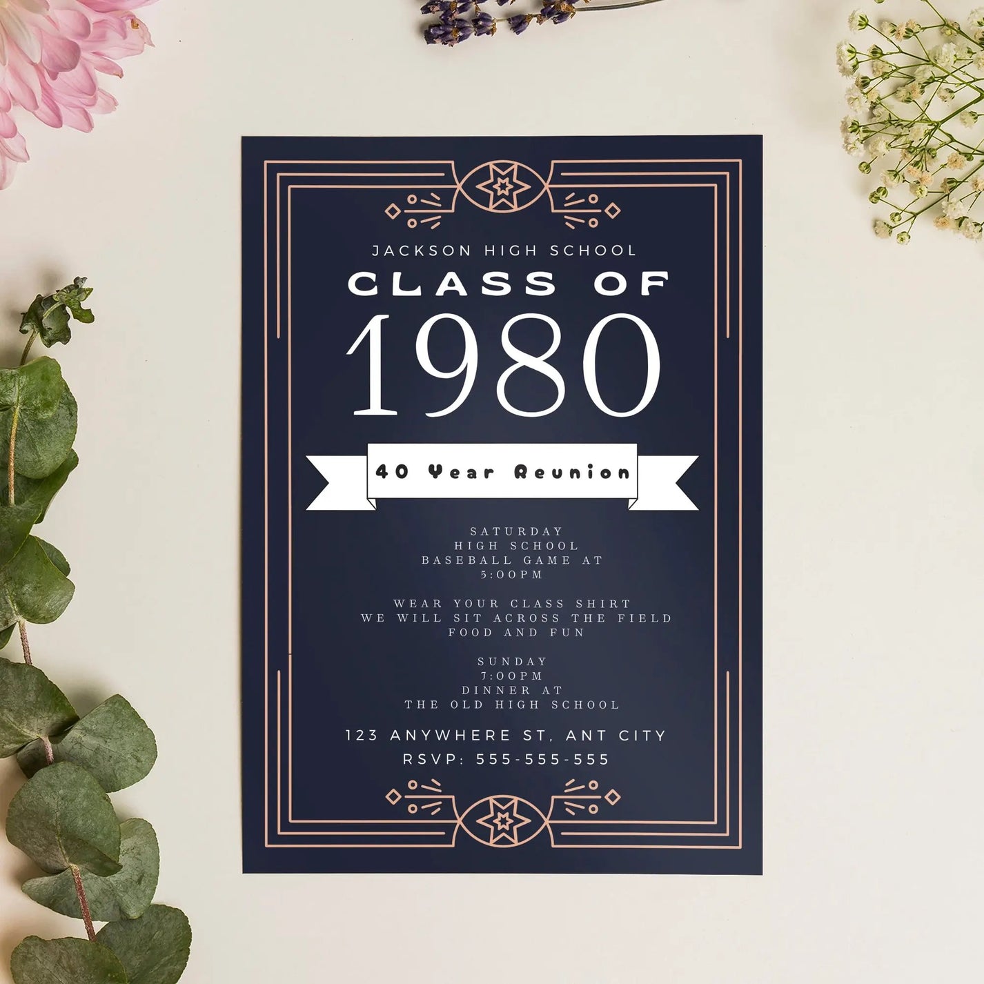 School Reunion Flyer Template | High School Class Reunion Invitation ...