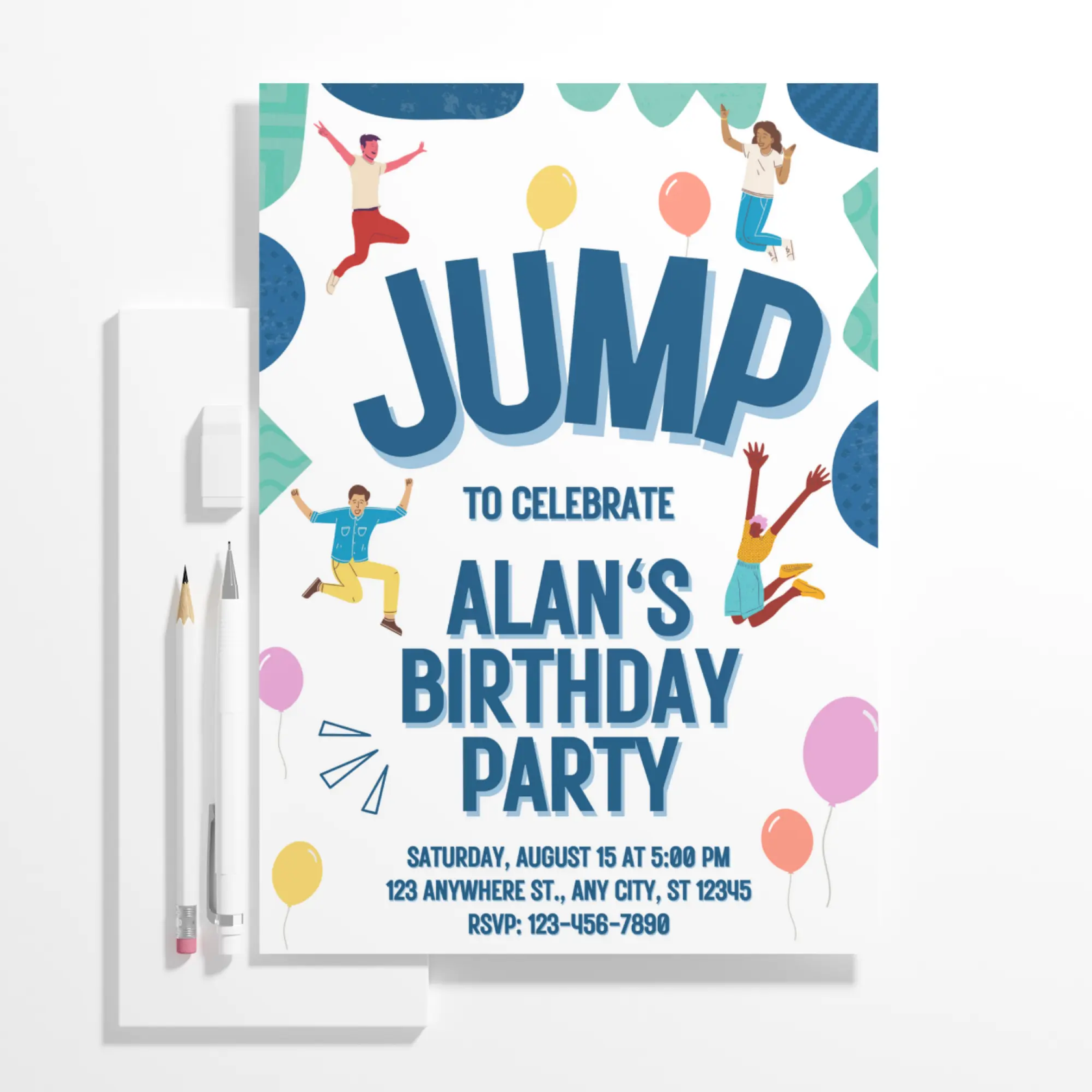 Jump Birthday Invitation Template – CreativeRino