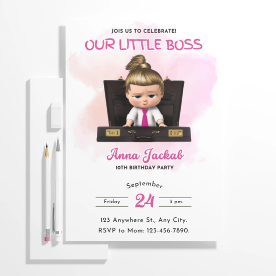 Boss Baby Birthday Invitation Template – CreativeRino