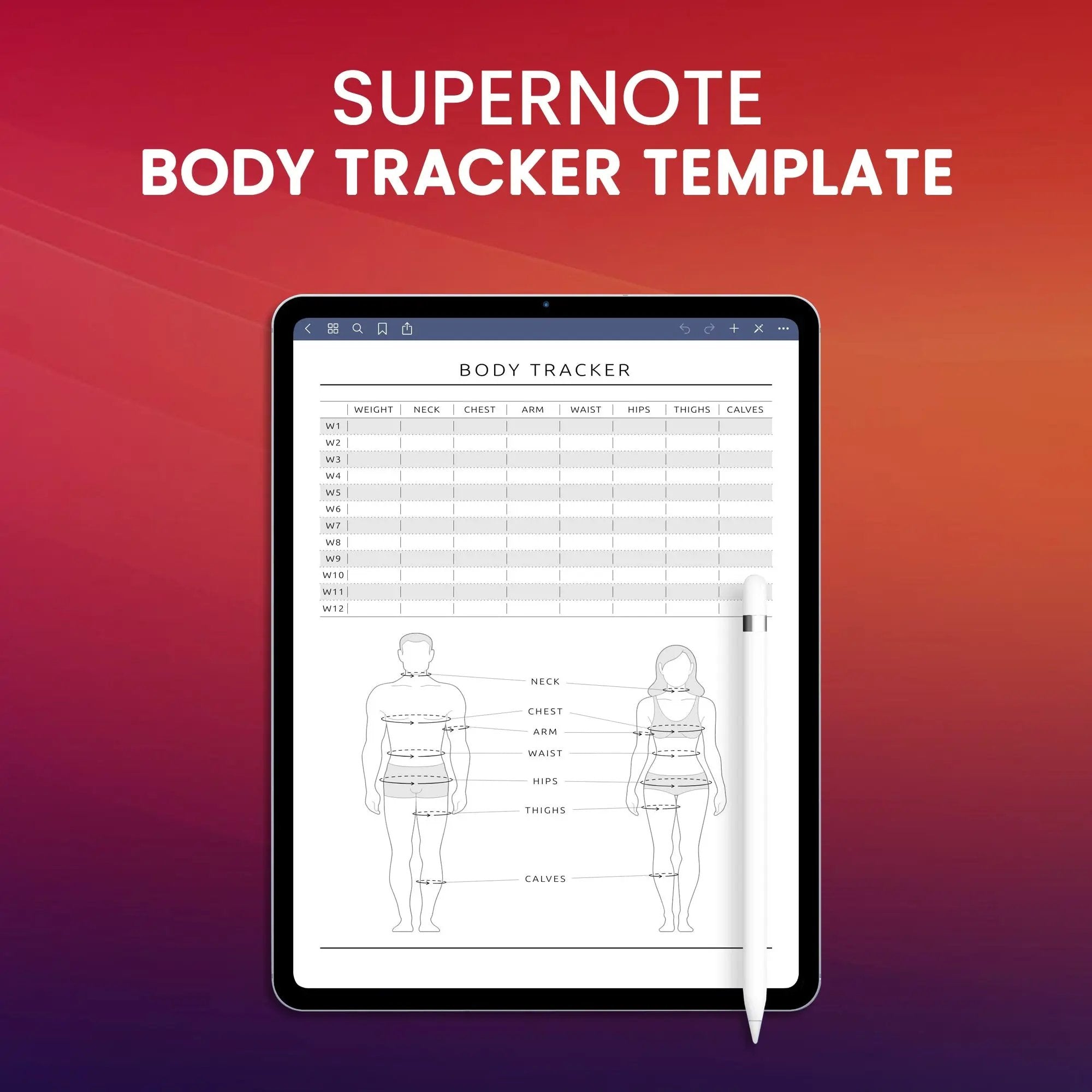 Supernote Body Tracker Template Planner Template – CreativeRino