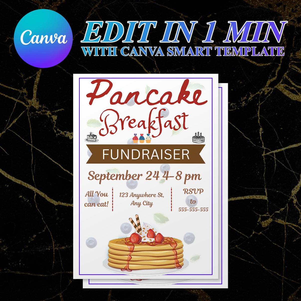 Pancake Breakfast Fundraiser Flyer Template – CreativeRino